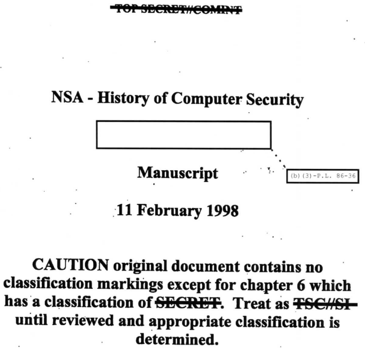 NSA Top Secret History of Computer Security | flyingpenguin